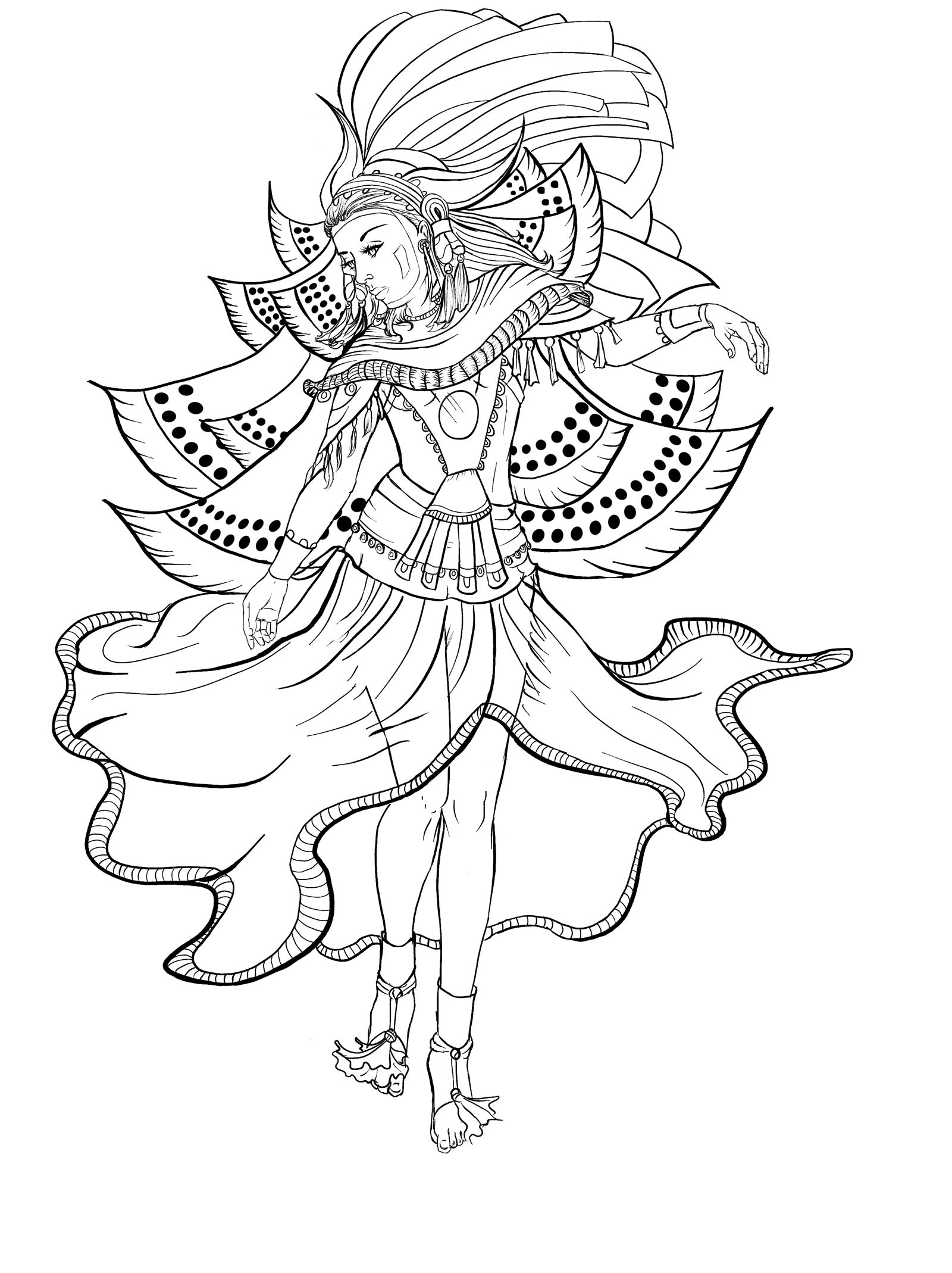 Aztec Art Goddess Sketch