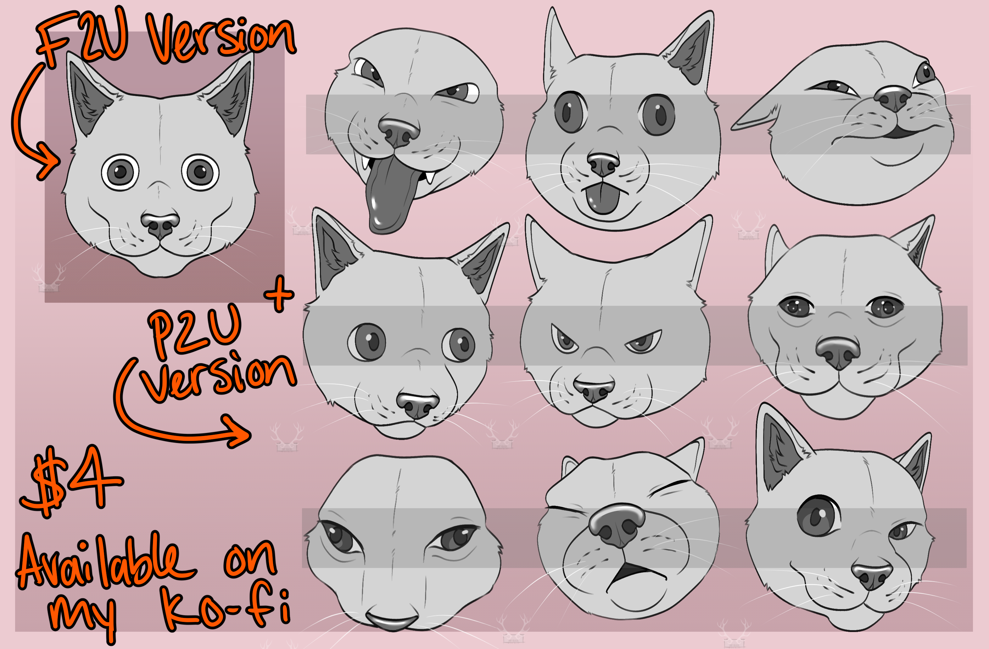[P2U + F2U] Silly Cat Heads Base by LittleConundrums on DeviantArt