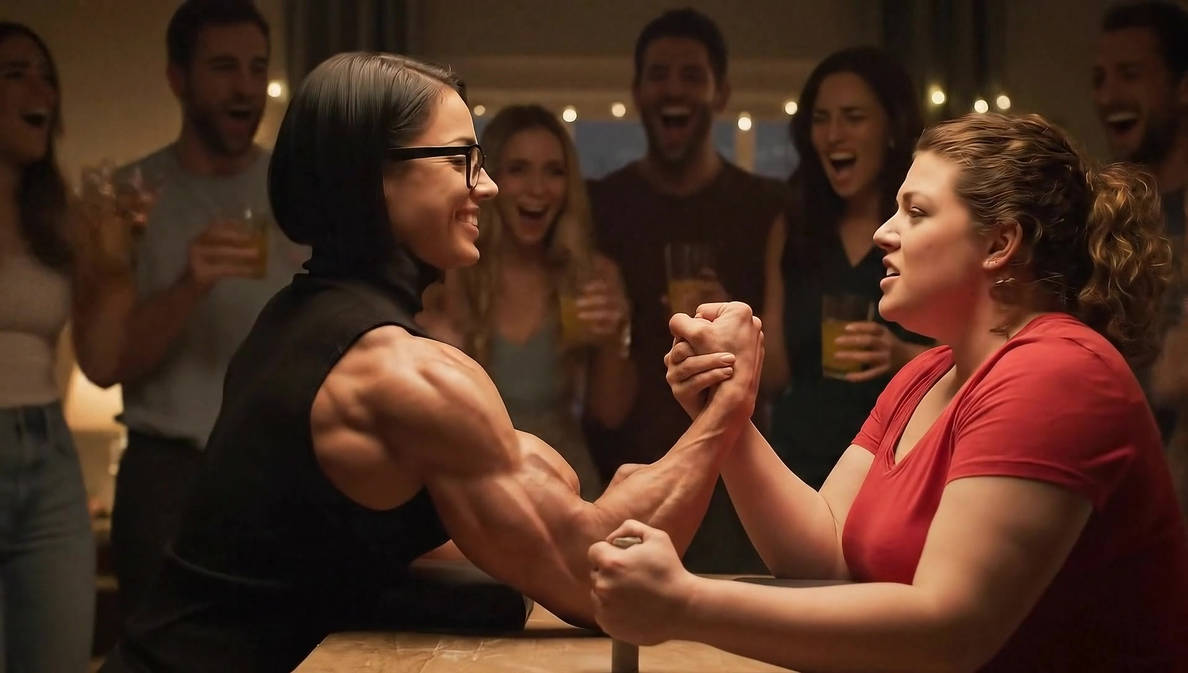 Arm wrestling FBB vs fat girl by MuscleGirlsStories on DeviantArt