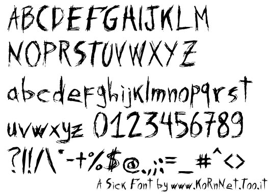 A Sick Font by KoRnNet on DeviantArt