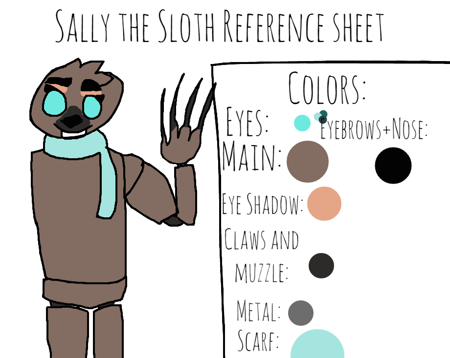 Sally The Sloth Reference Sheet by WolftailWarrior on DeviantArt