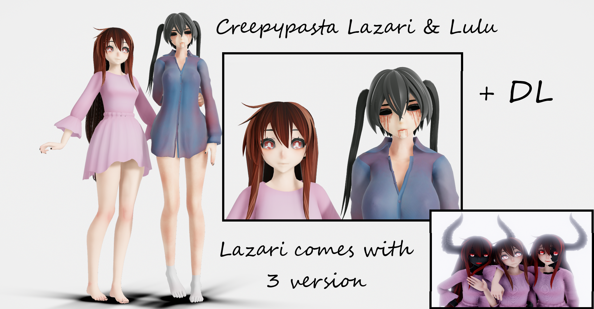 Mmd creepypasta Lazari and Lulu model + DL by GinzaHanna on DeviantArt
