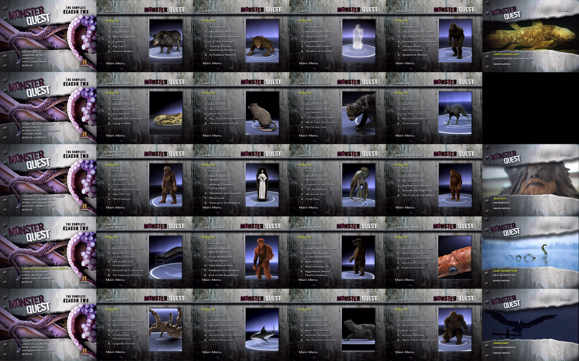 Monsterquest Season 2 DVD Menus by dakotaatokad on DeviantArt