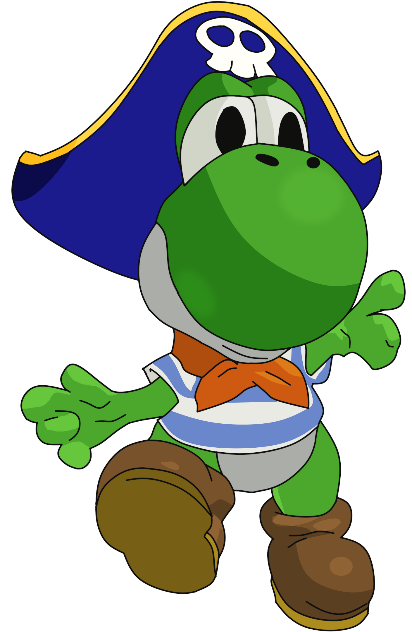 Yoshi (Western / Mario Party 2) 2D Render by dakotaatokad on DeviantArt