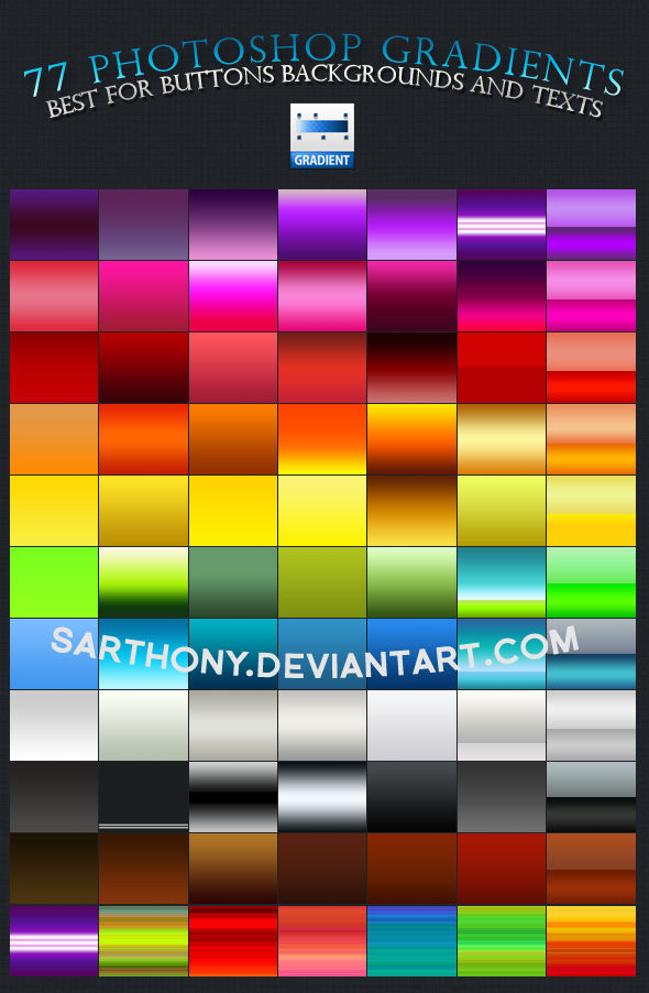 77 Photoshop Gradients by sarthony on DeviantArt