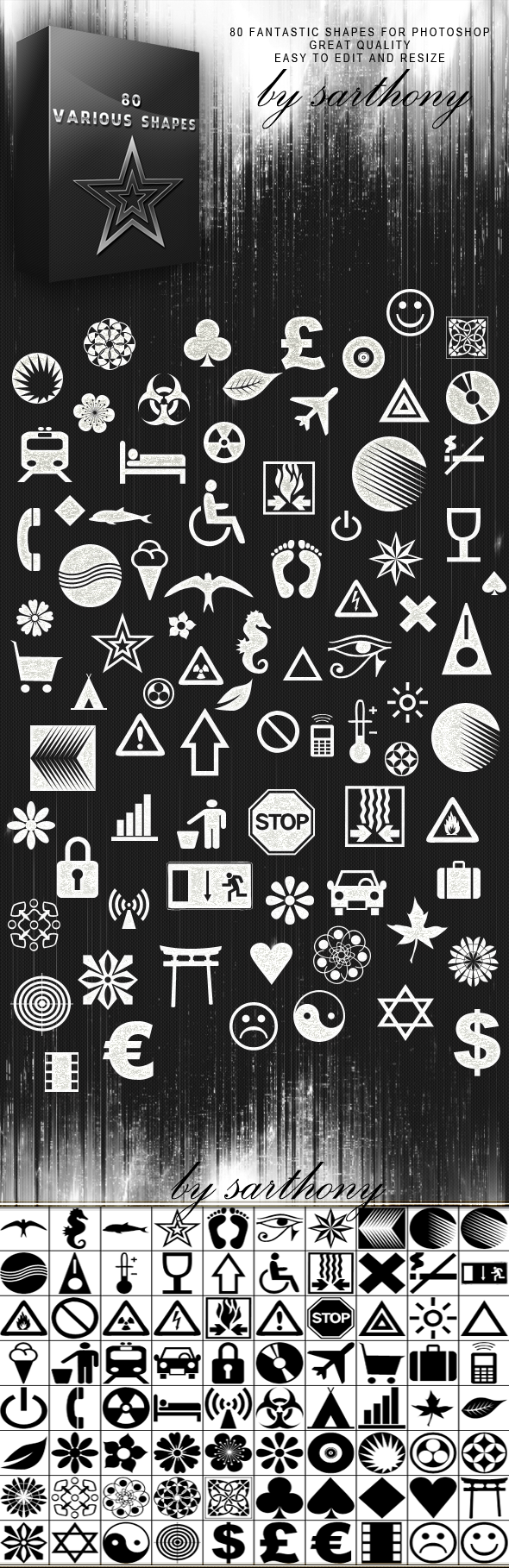 Free Various Photoshop Shapes by sarthony on DeviantArt