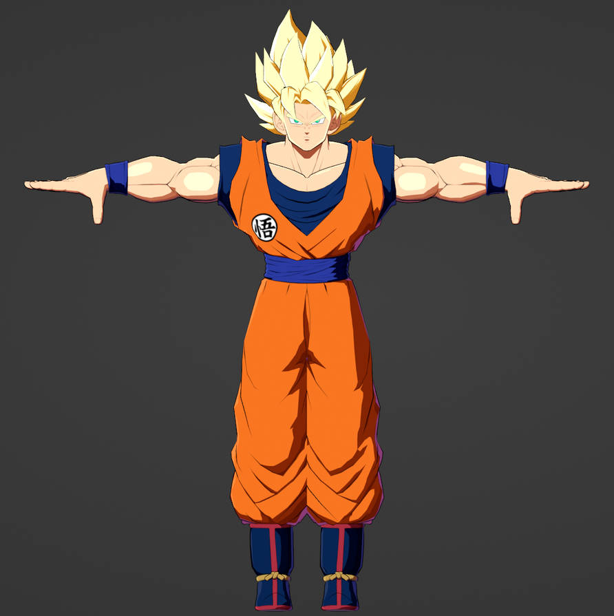 SSJ Son Goku - FighterZ [.blend] by Hunicrio on DeviantArt