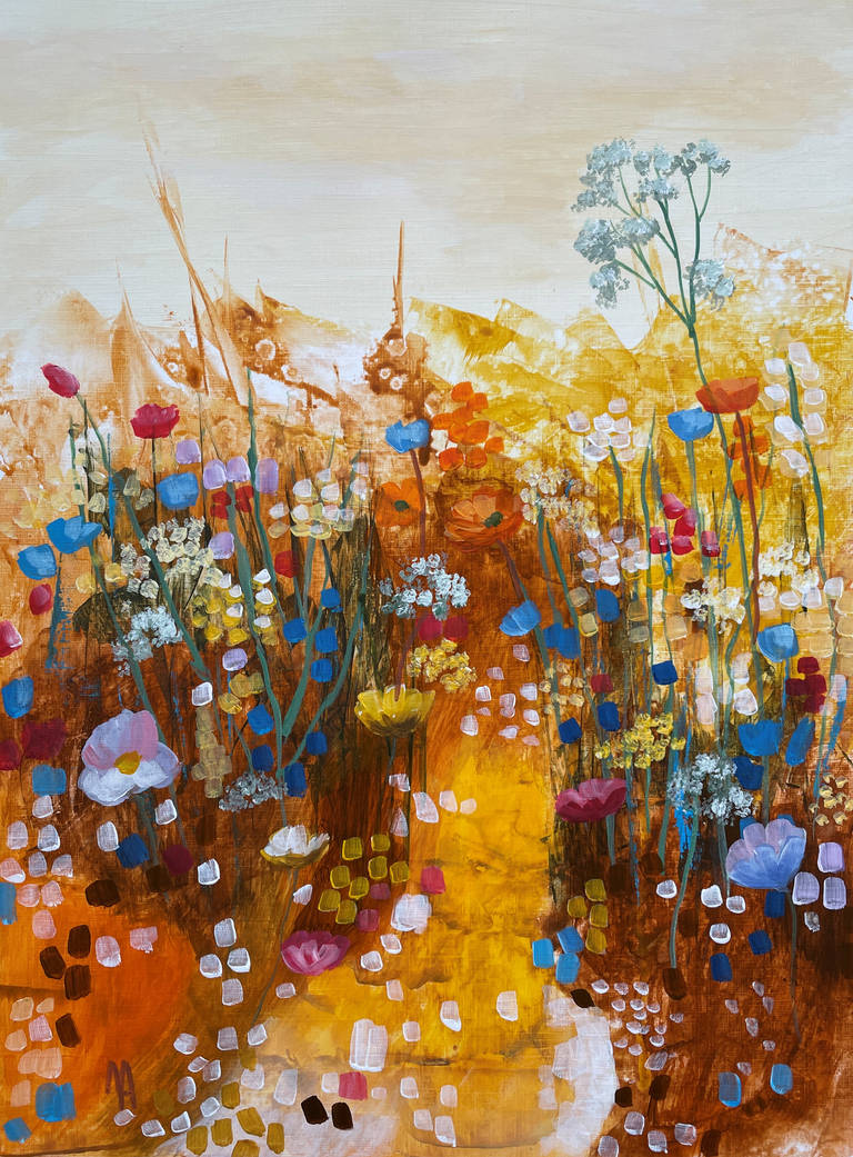Abstract flower meadow by NatalieVerveArt on DeviantArt