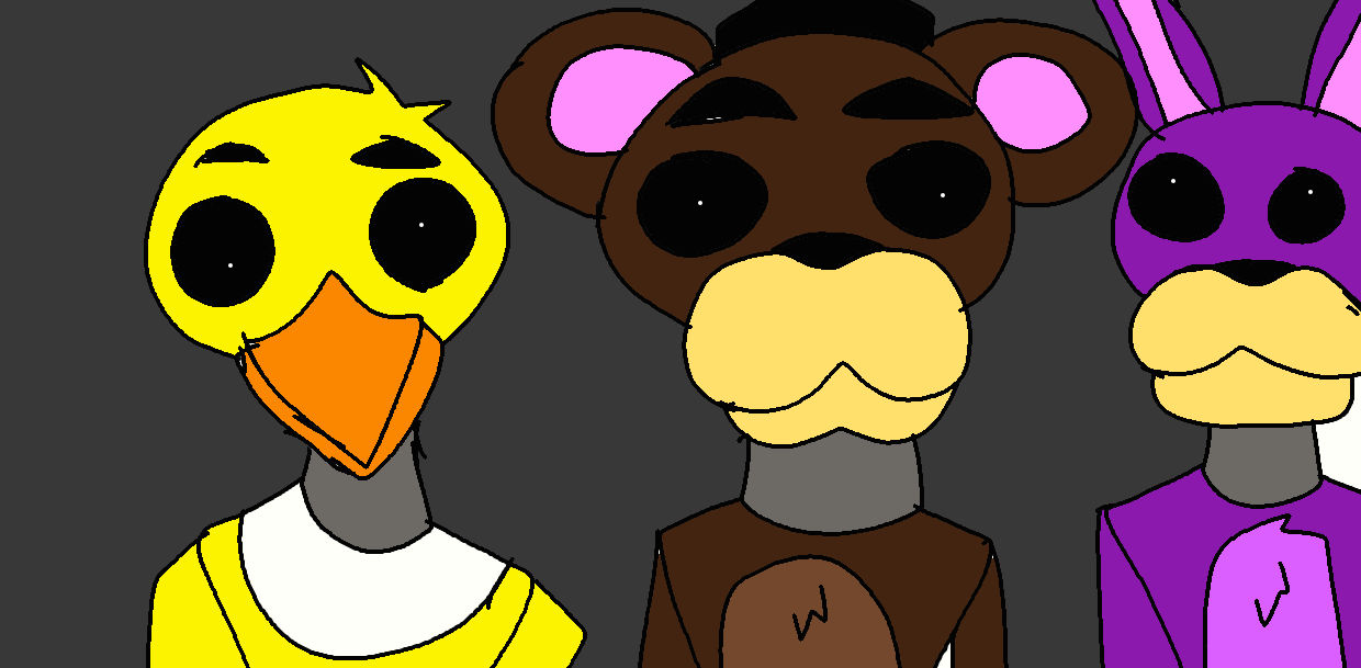 The Whole fnaf Gang, minus Foxy by DoctorWhoForLife on DeviantArt