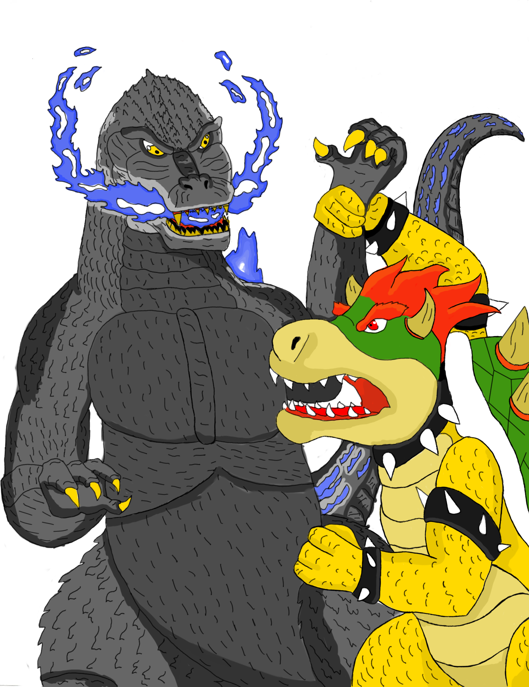 Godzilla vs Koopzilla (colored) by Johng117 on DeviantArt