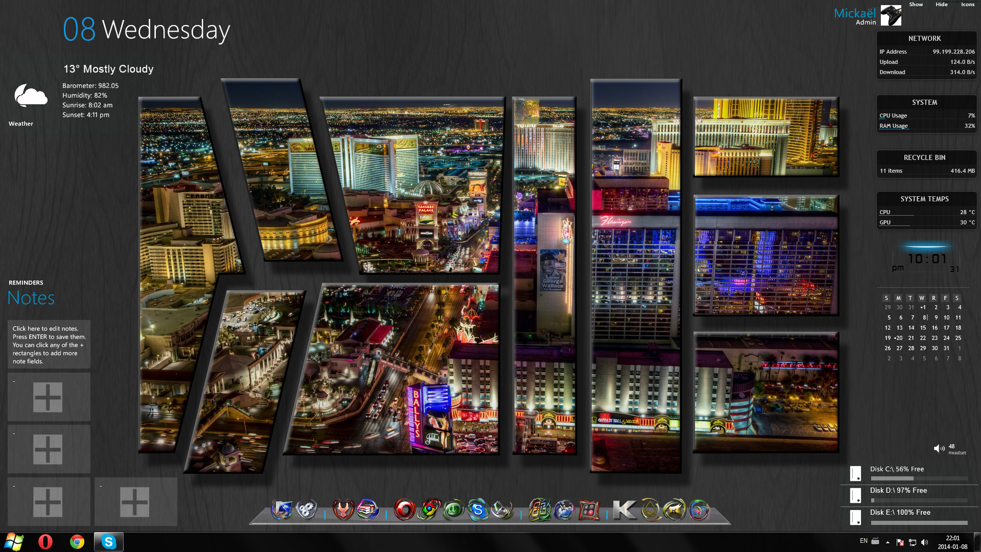 Las Vegas UHD (Windows theme, rainmeter) by ellord333 on DeviantArt