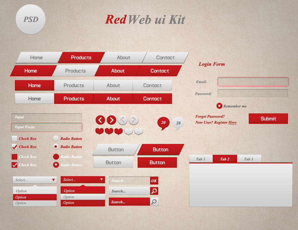 Red Ui kit by Manel-86 on DeviantArt