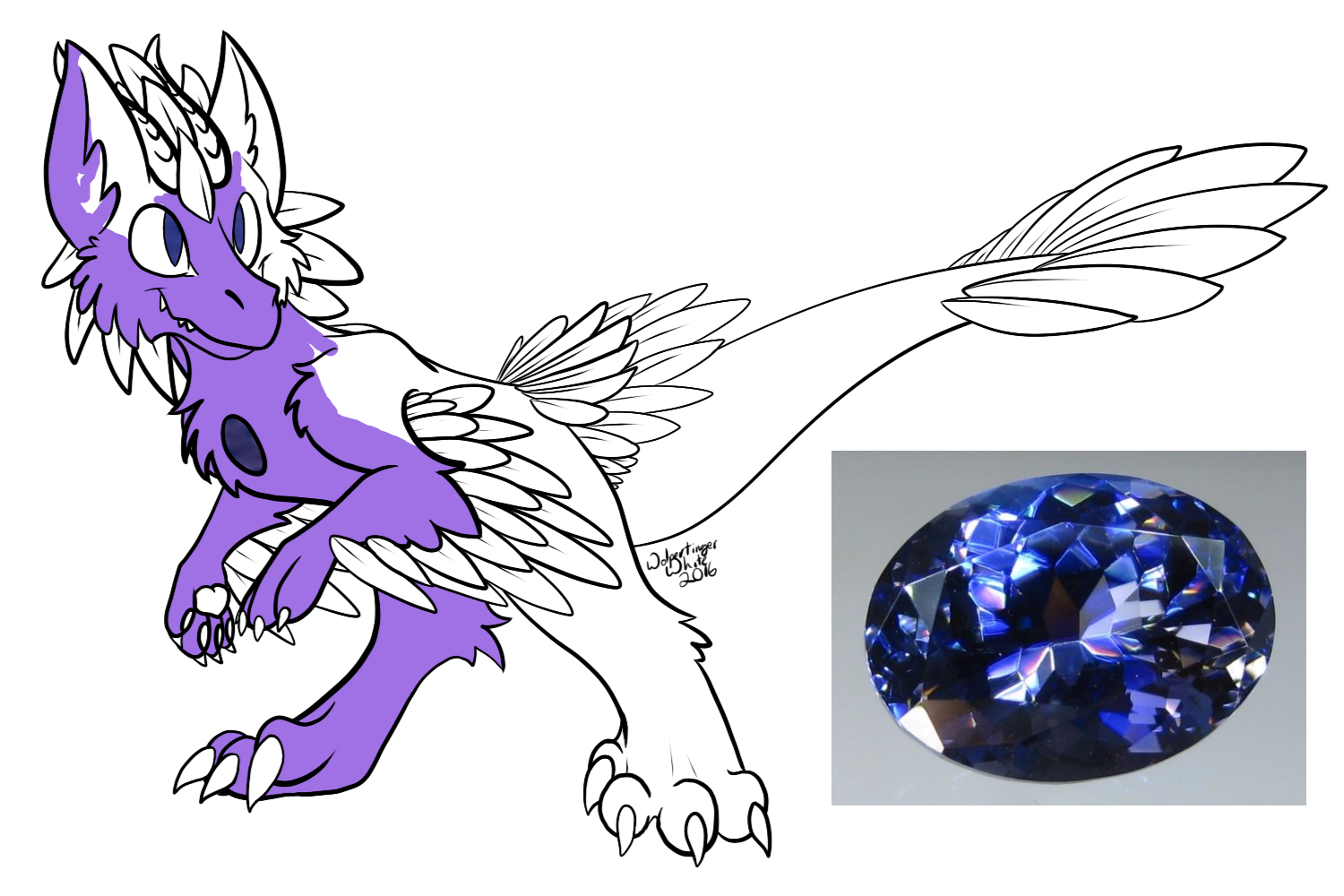 Benitoite Gem Raptor (WIP) by Wolfclaw15 on DeviantArt