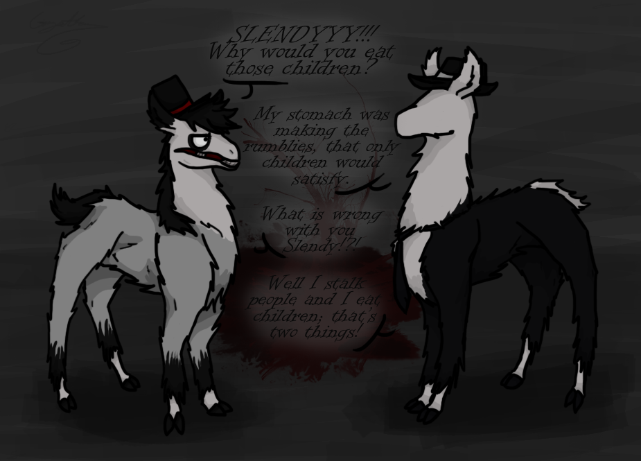 Creepy Llamas with Hats by Jinbeizamezama on DeviantArt