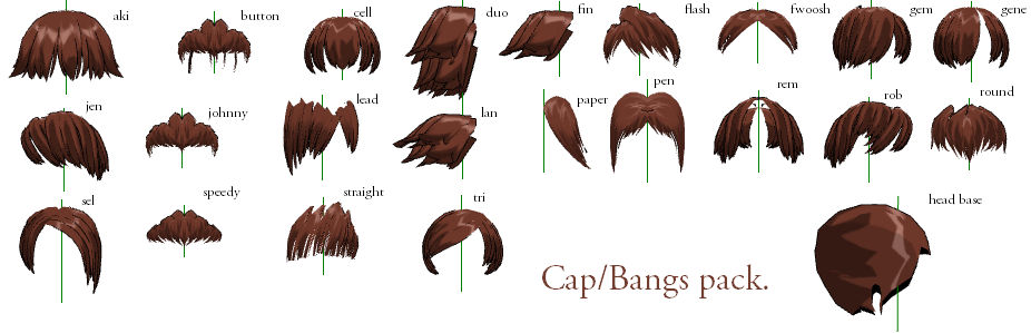 MMD- Bangs-Cap Pack -DL by MMDFakewings18 on DeviantArt