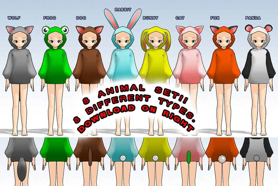MMD- Animal Snugglie Set -DL by MMDFakewings18 on DeviantArt
