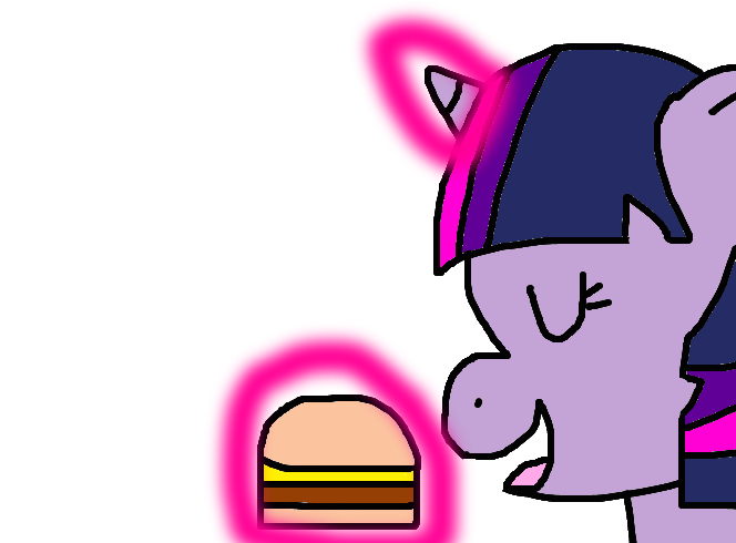 MLP - Twilight Sparkle eats a cheeseburger by worldofcaitlyn on DeviantArt