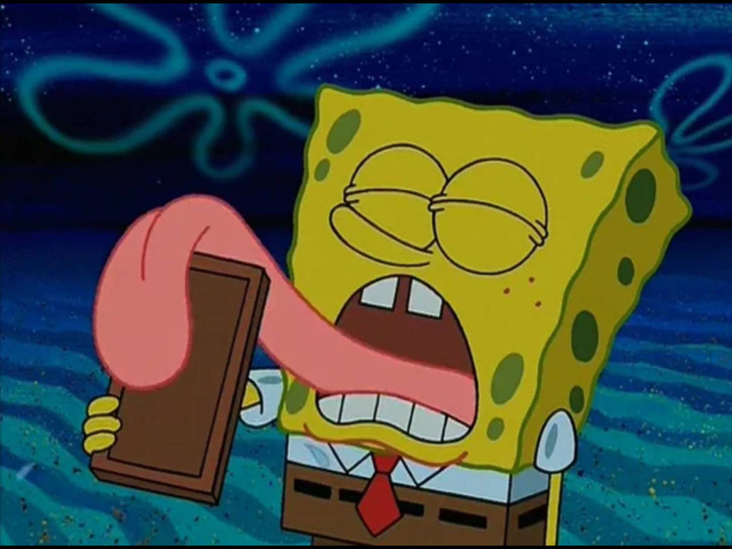 SpongeBob Licking Chocolate by SaraSpongeBob78 on DeviantArt