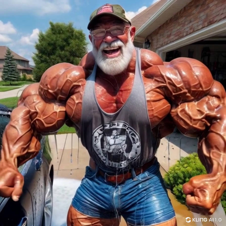 Huge Granddaddy Washing His Car by GuffAI on DeviantArt
