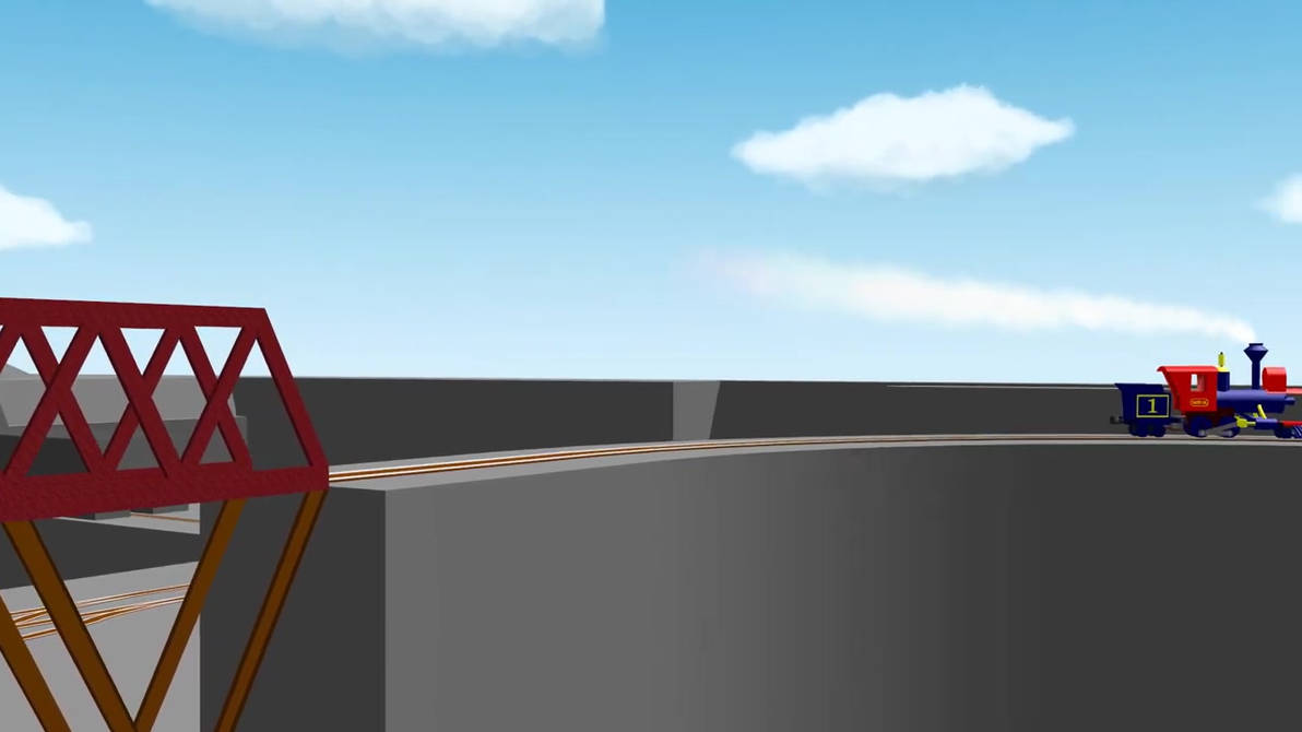 Casey Jr through the tunnel and bridge and down by ThisLilDude on DeviantArt