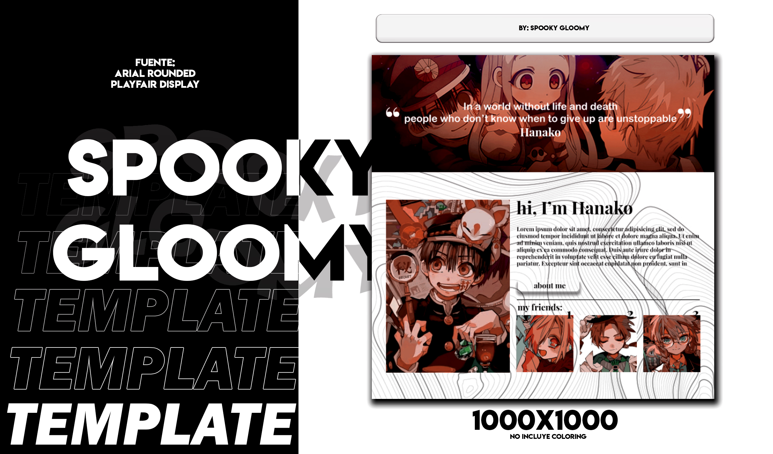 About Hanako template by SpookyGloomy on DeviantArt