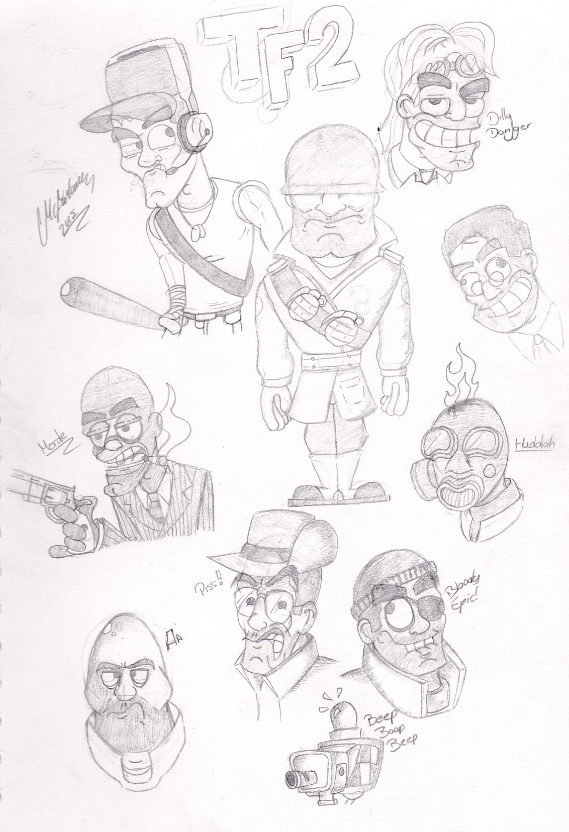 TF2 Sketches by G4M3HORD3R on DeviantArt