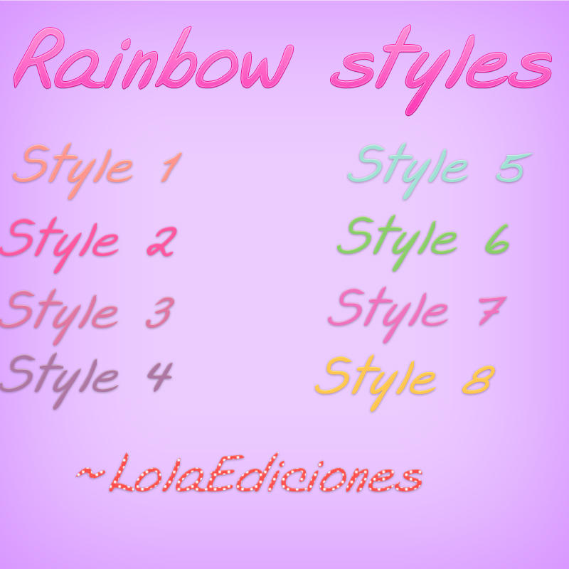 Rainbow Styles by LolaEdiciones on DeviantArt