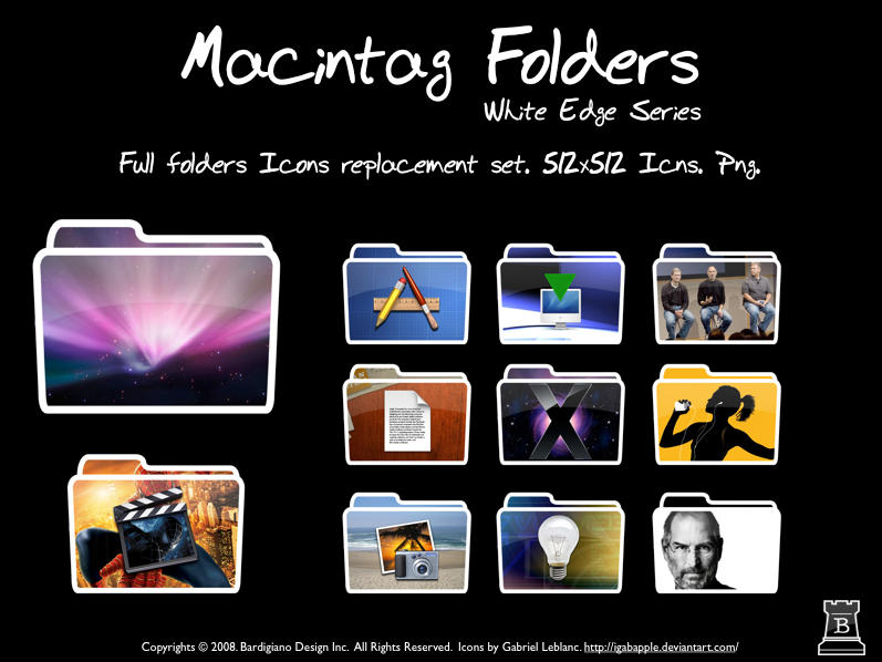 Macintag Folders. White Edge by igabapple on DeviantArt