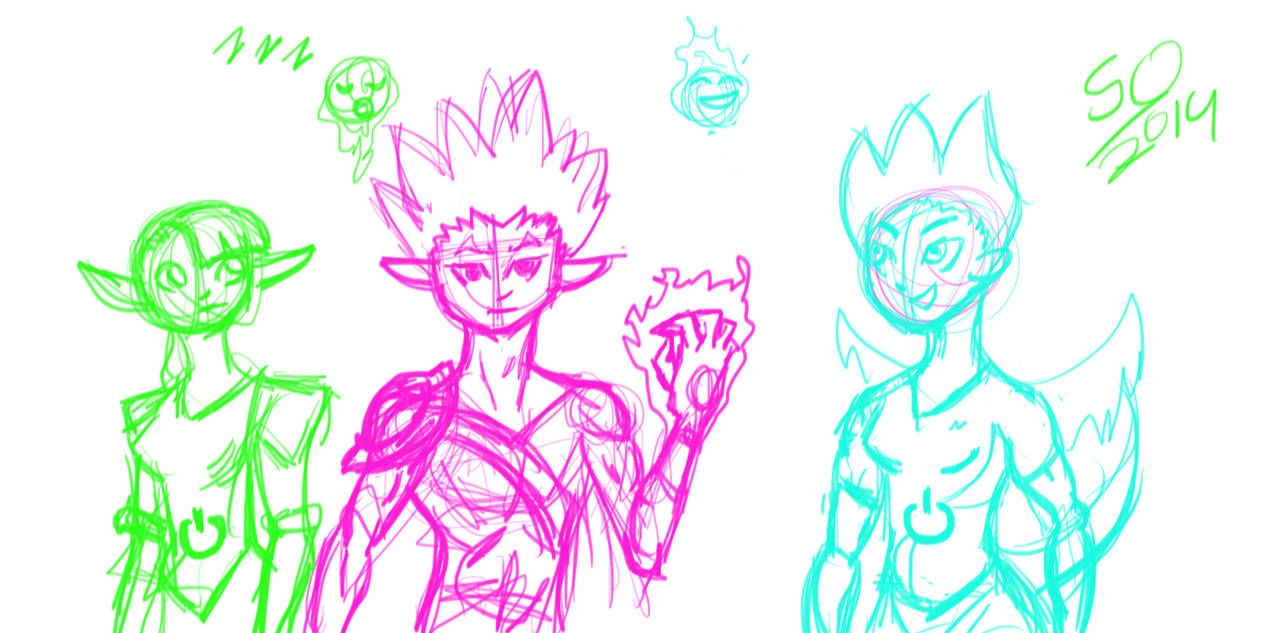 Trio Sketch by KingPachua on DeviantArt