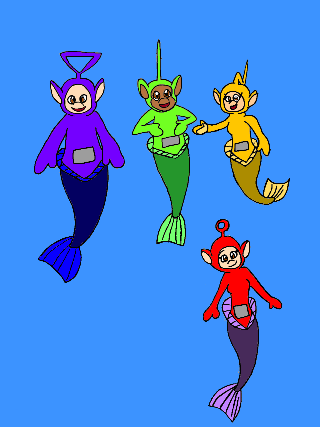 Teletubbies As Mer-Teletubbies (Colored) by JarredDearly2021 on DeviantArt