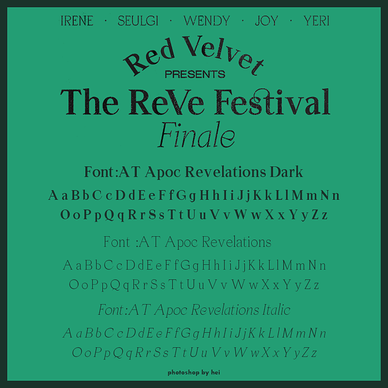 Red Velvet The ReVe Festival Finale font by hyukhee05 on DeviantArt