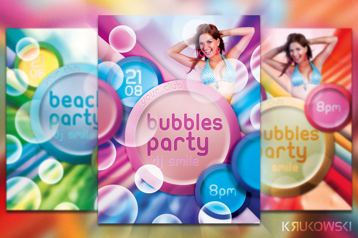 Freebie Bubbles Party Flyer Template by mkrukowski on DeviantArt