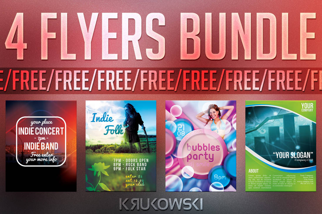 Free Flyer Templates Bundle by mkrukowski on DeviantArt