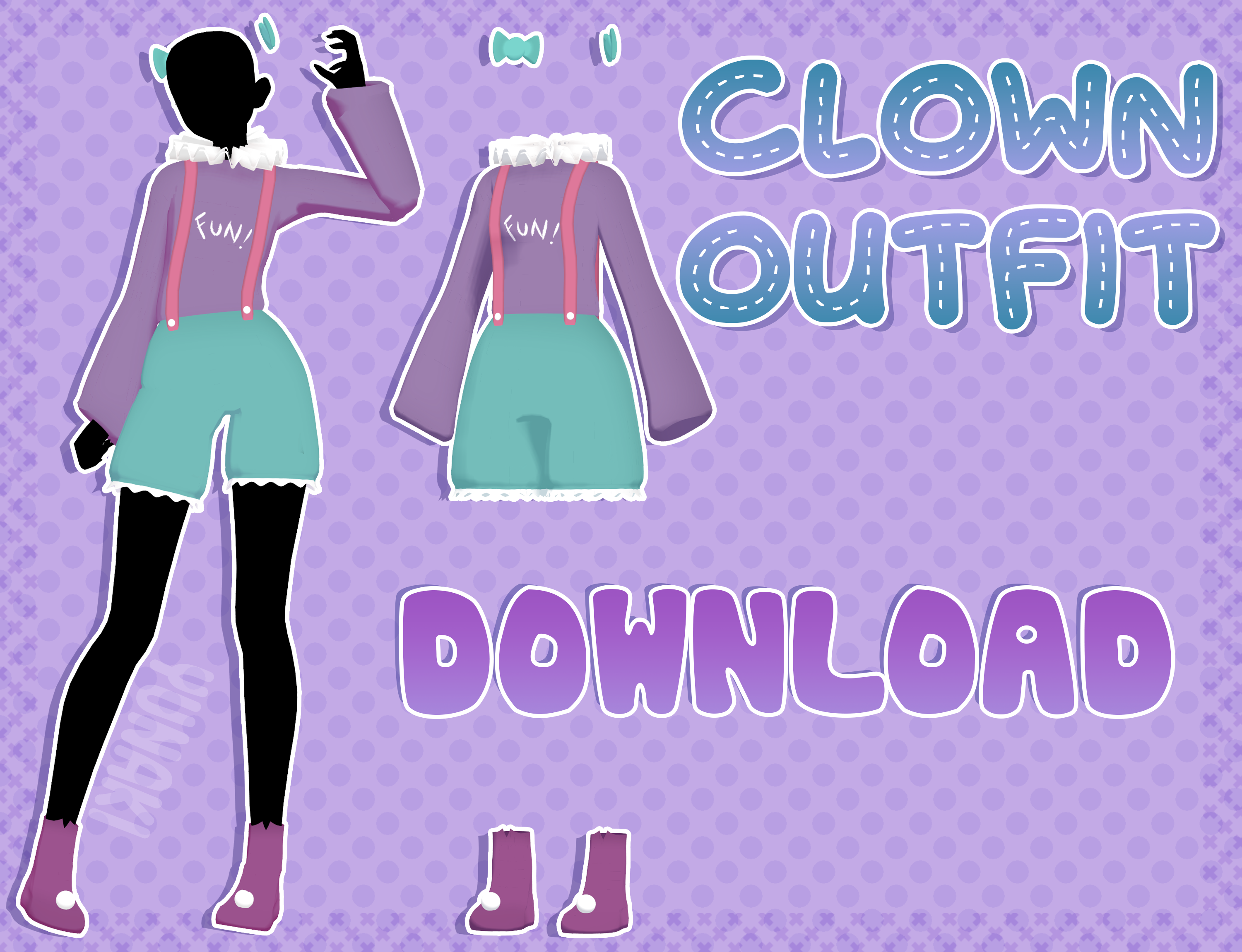 Clown Outfit DOWNLOAD by YunakiPix on DeviantArt