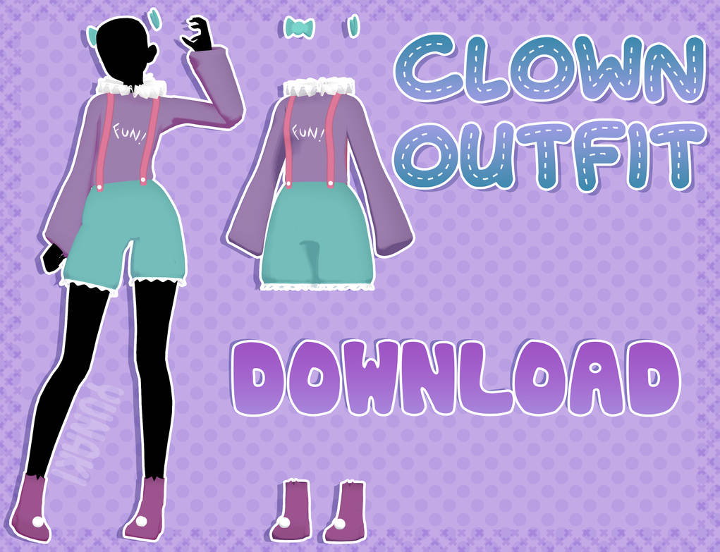 Clown Outfit DOWNLOAD by YunakiPix on DeviantArt