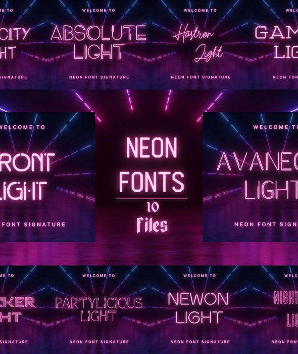 Neon Lights Fonts by DesignsDoNotQuit on DeviantArt