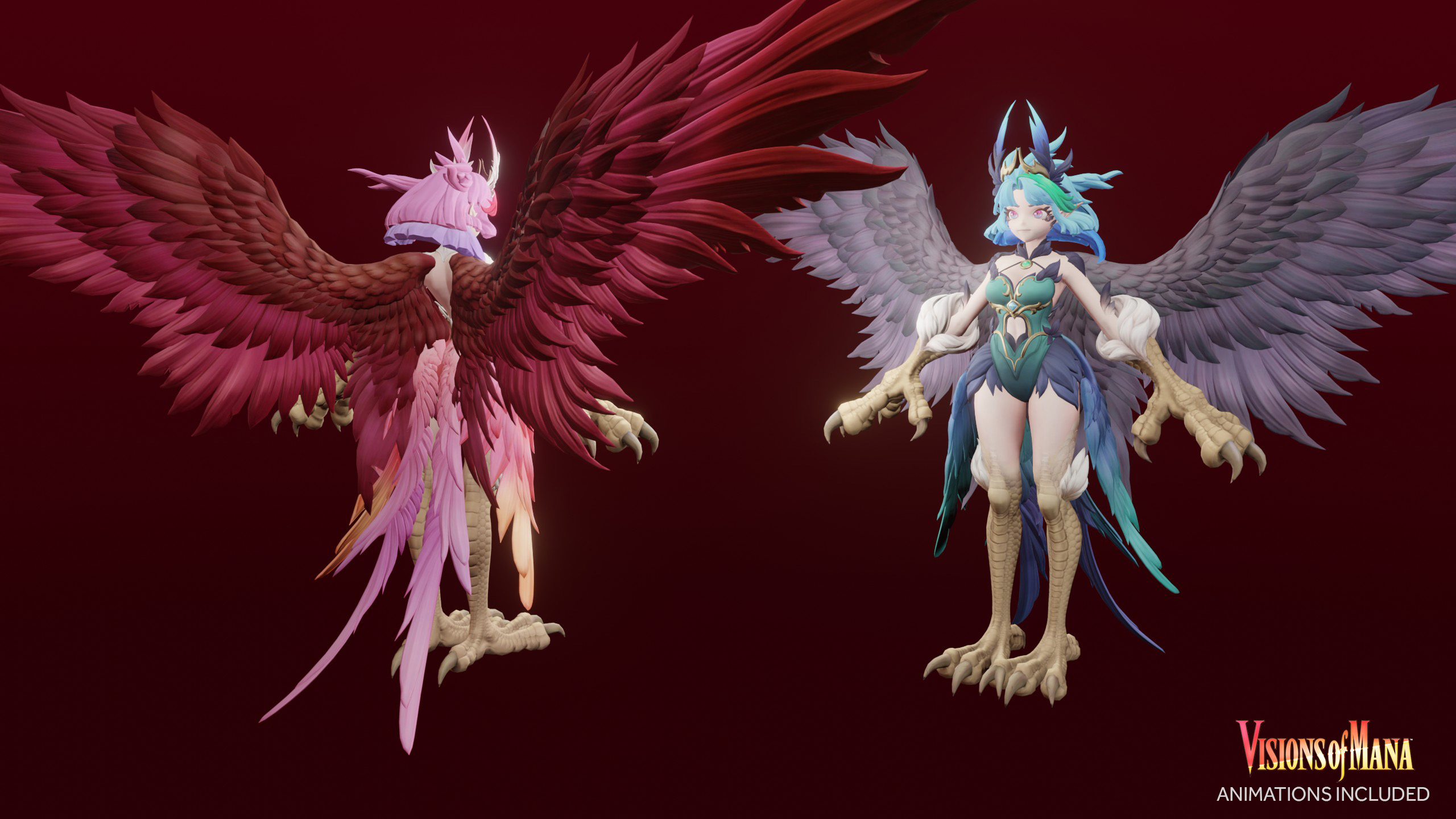 Visions of Mana - Harpy Twins by Raregundy on DeviantArt