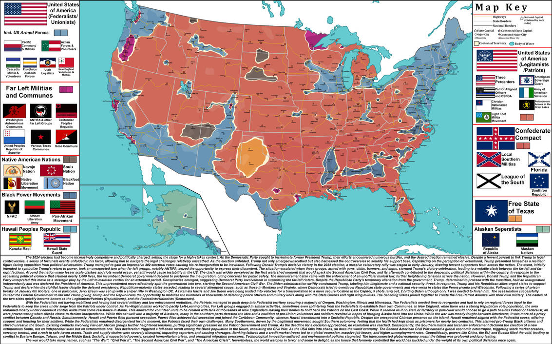 A House Divided Once Again: Second US Civil War by GeographyMan on ...