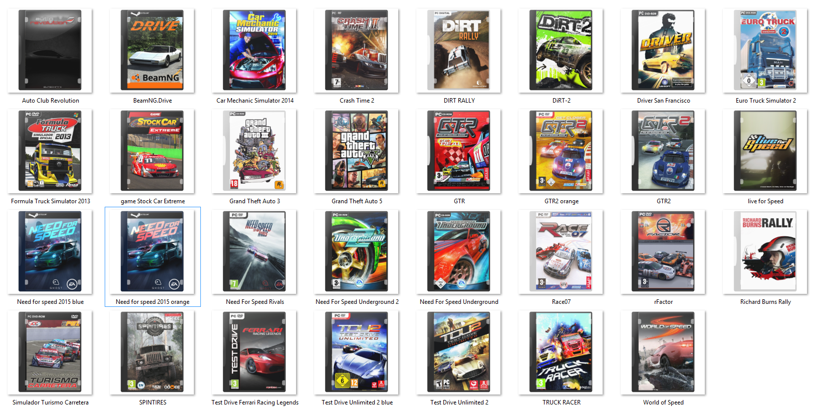car racing game DVDbox game folder icon pack 1.07 by mtbboyvt on DeviantArt