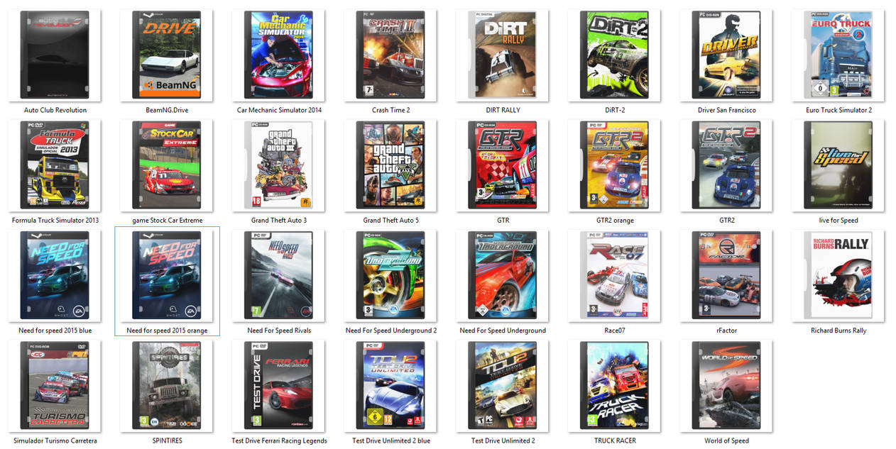 car racing game DVDbox game folder icon pack 1.07 by mtbboyvt on DeviantArt