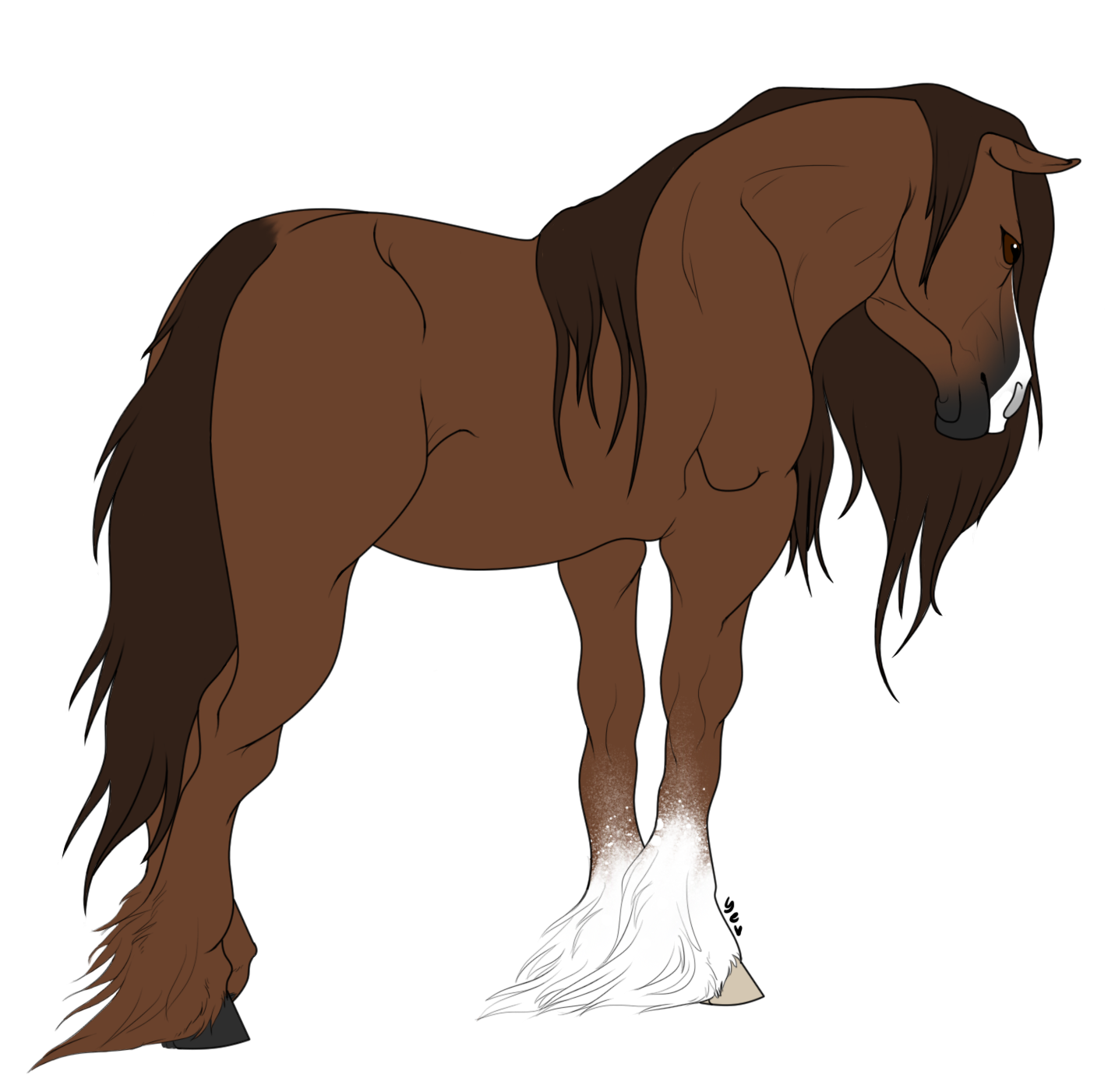 FREE PSD Draft Horse Lineart by WolfPawdoptables on DeviantArt