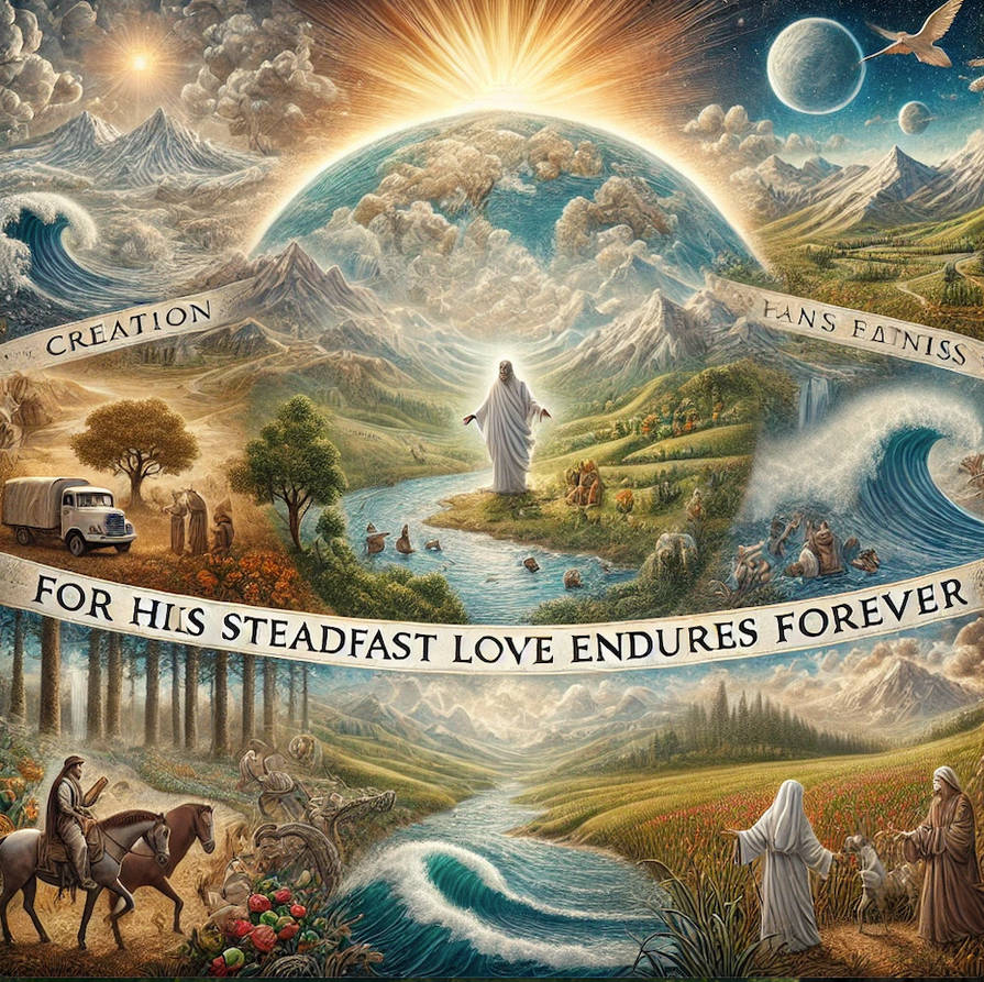 For his steadfast love endures forever. Psalm 136 by EvolvingParty on ...