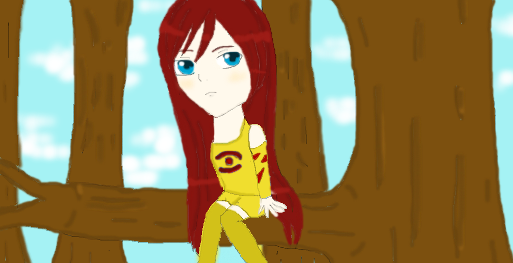 Girl sitting in tree by MariHeartArt on DeviantArt