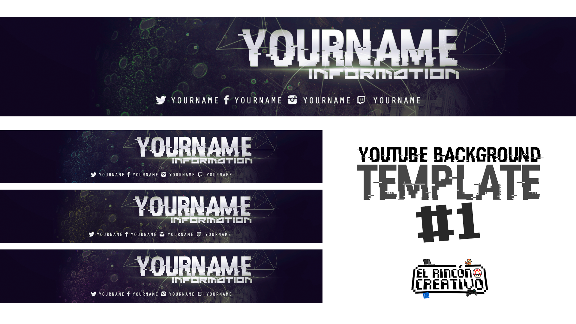 Free Youtube Template #1 (+Tutorial) by ElRinconCreativo on DeviantArt