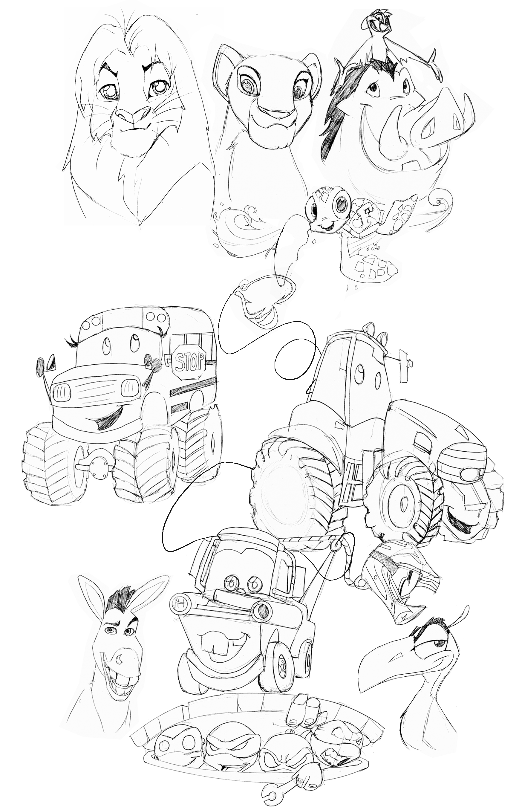 Disney Outline Tattoos