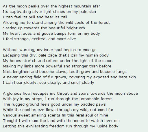 werewolf-poem by MythCreatures on DeviantArt