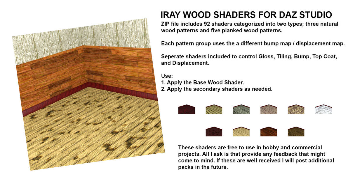 IRAY Wood Shaders (v2) by JasonGalterio on DeviantArt