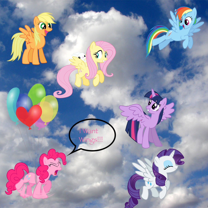 Mane 6 Flying by Victini102 on DeviantArt