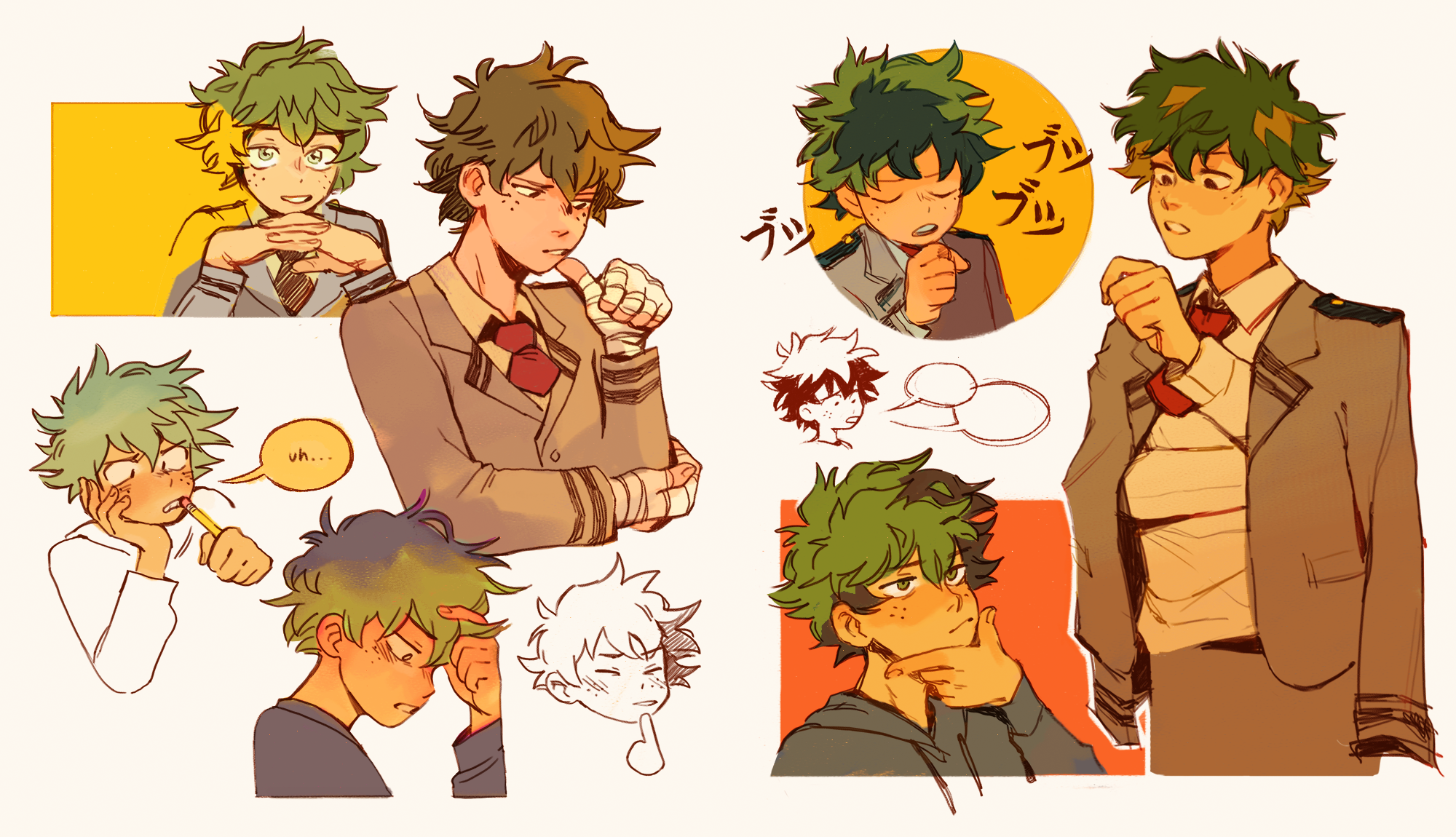 Izuku thinking by knightic on DeviantArt
