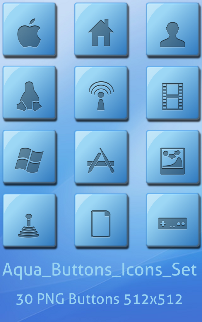 Aqua_Buttons_Icons_Set by giancarlo64 on DeviantArt